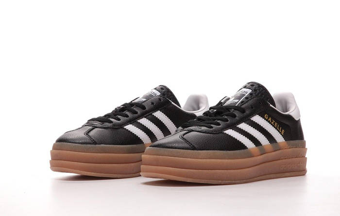Adidas Gazelle Bold Black White Gum Platform Модные женские кроссовки ...
