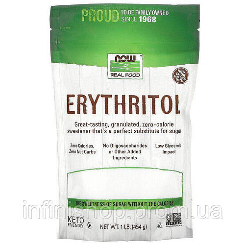 Эритритол (сахарозаменитель) Erythritol Now Foods Real Food 454 г IN ...