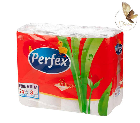 Туалетний папір Perfex Pure White 3-шаровий 24 шт. (ID#2169248687 ...