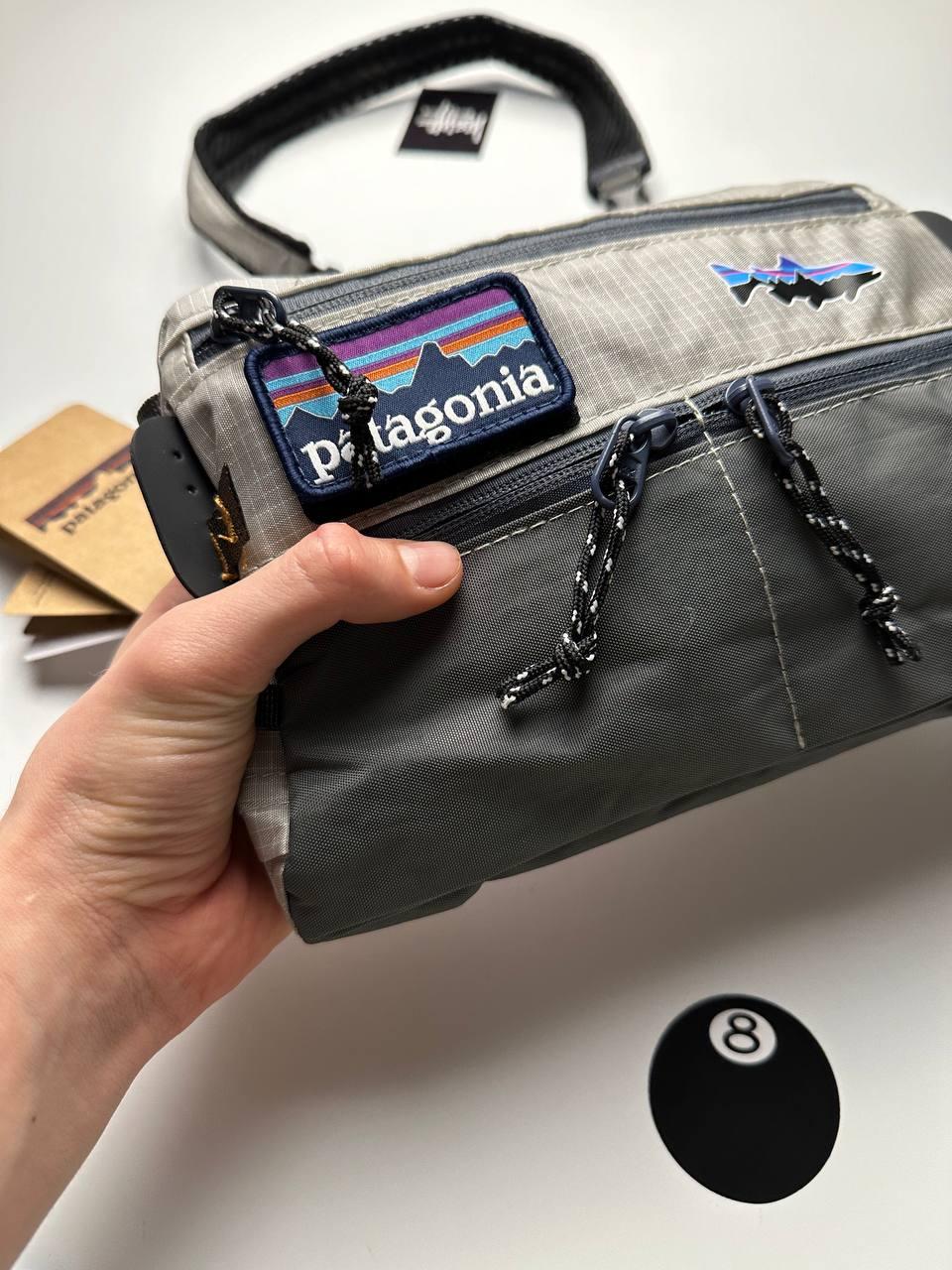 Сумка Patagonia барсетка мужская патагония серая с шевроном. Мессенджер ...