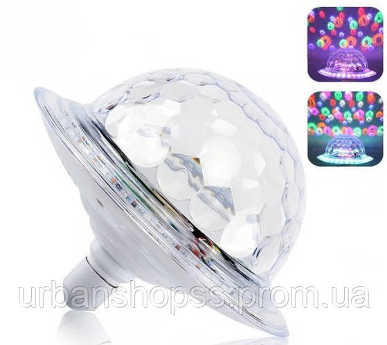 Диско шар в патрон LED UFO Bluetooth Crystal Magic Ball E27 0926, 30 ...