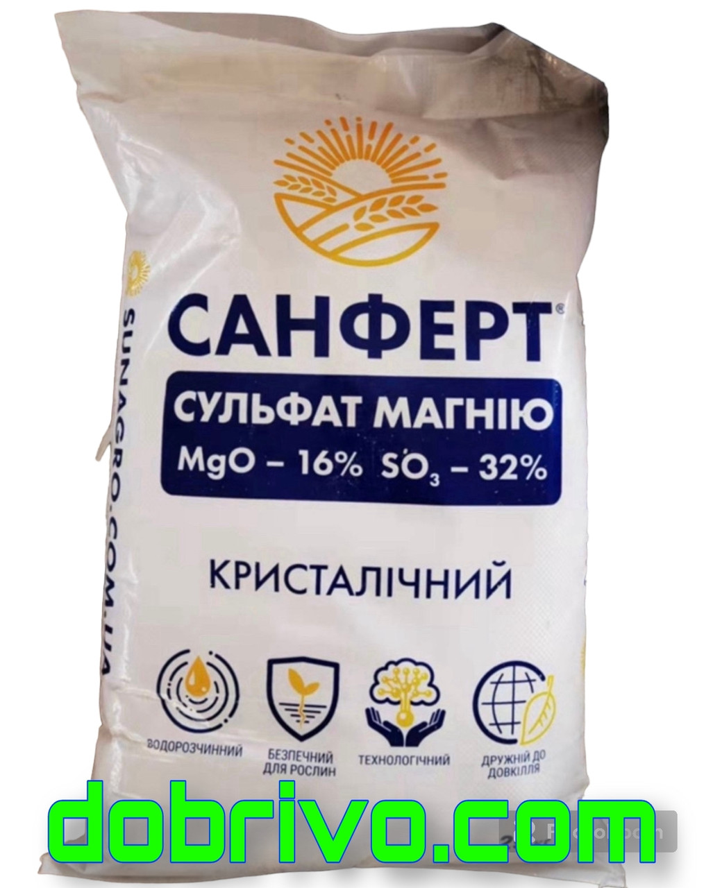 Сульфат магния семиводный Мg 16% S32%, мешок 25 кг, Словения ...
