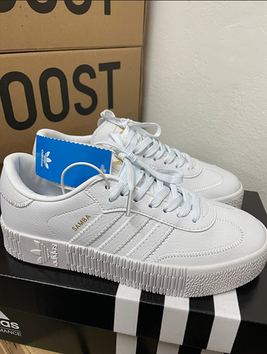Женские кроссовки Adidas Samba rose W Og White Обувь Адидас Самбо белые ...