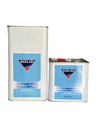 Лак SOLID TOP Clear 2 + 1 2К акриловый бесцветный 5л. + отвердитель 2 ...