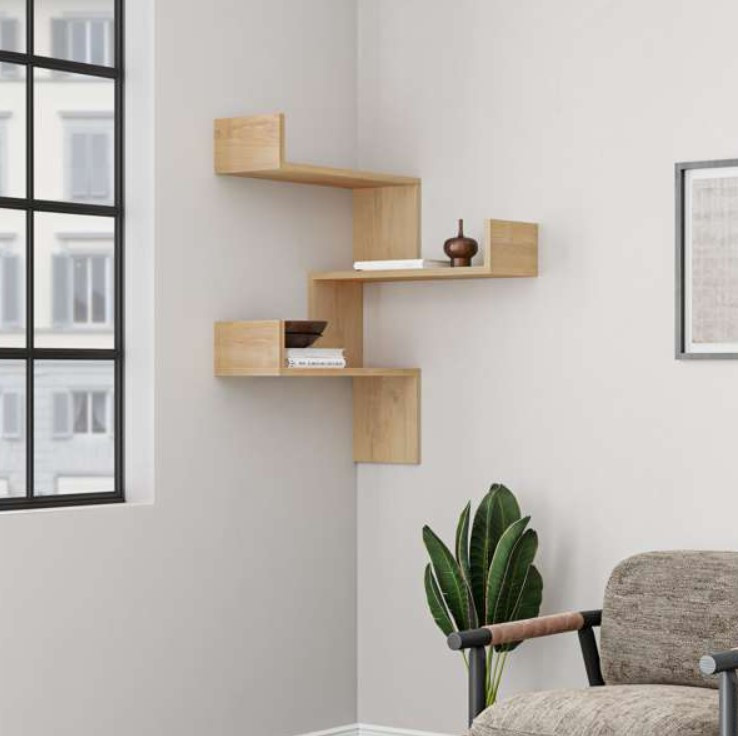 Угловая полка для книг настенная, настенная полка для дома NP-10, цена ...