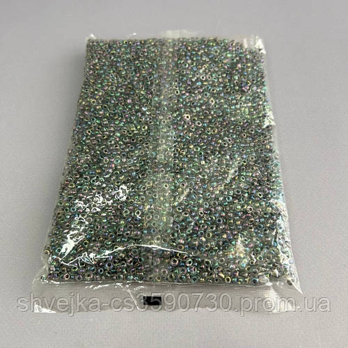 #6/0 Бисер китайский крупный, 450 г - черный хамелеон глянцевый ШВ (ID#2182096634), цена: 216.50 ...