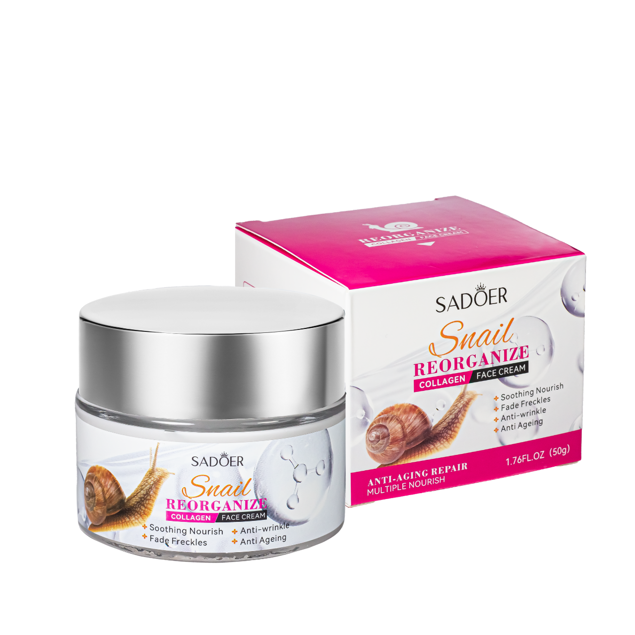 Антивіковий крем для обличчя Sadoer Snail Collagen Reorganizing з ...