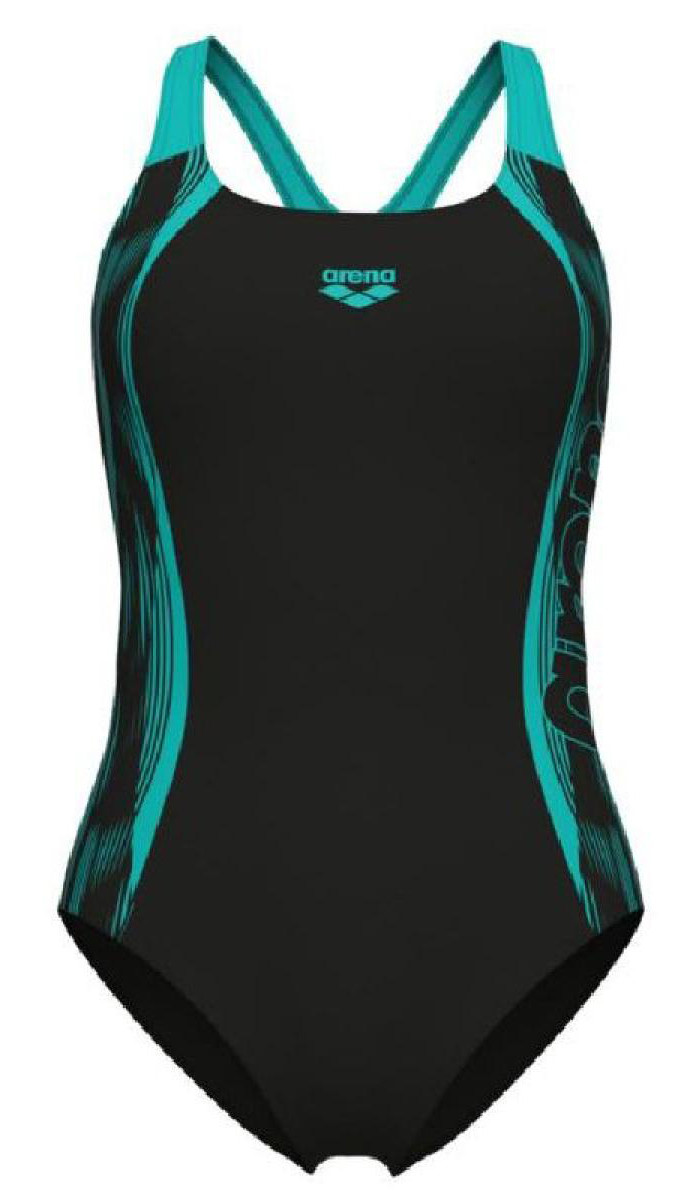 Купальник Arena SWIM PRO BACK GRAPHIC чорний, бірюзовий Жін 38, цена 1 ...