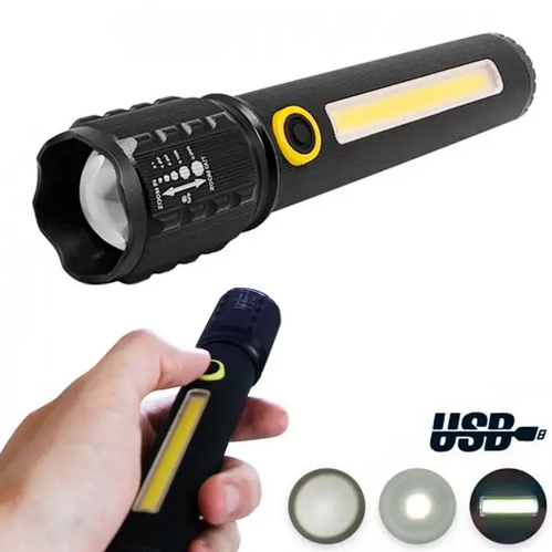 Ручний економний акумуляторний ліхтарик з USB-зарядкою BL C72 P50 COB (ID#2185084577), ціна: 185 ...