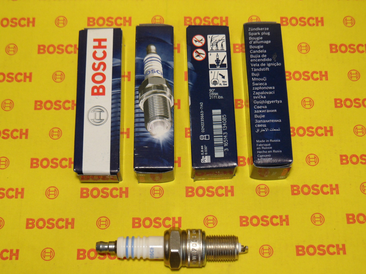 Свечи зажигания BOSCH, WR7DC+, +1, 0.8, Super +, 0242235663, 0 242 235 ...