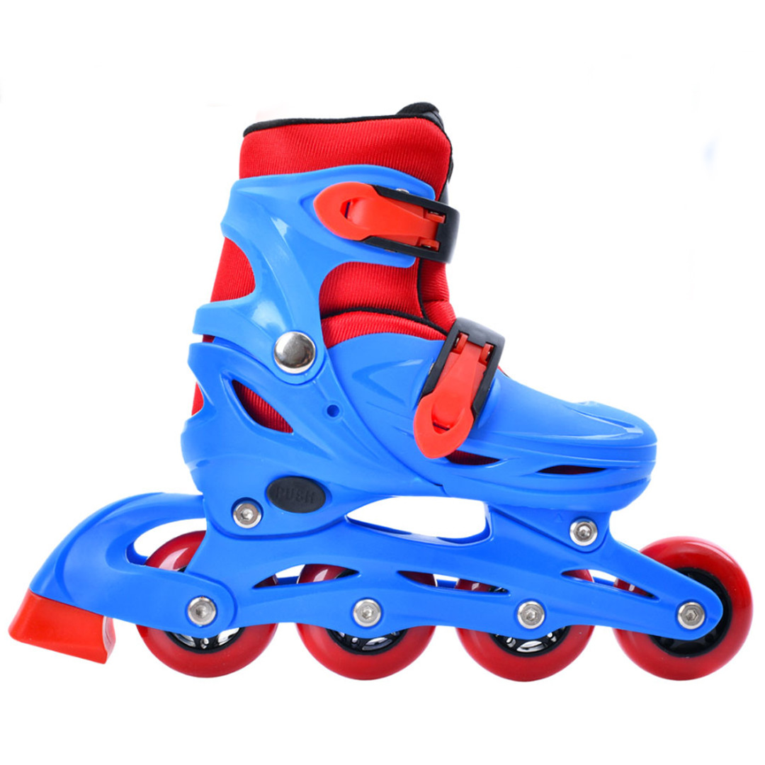 Детские раздвижные ролики с пластиковой рамой и подсветкой на 4 колесах ...