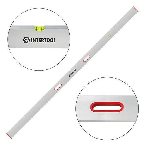 Правило-рівень, 2500 мм, 2 капсули - вертикальна і горизонтальна, з ручками INTERTOOL MT-2125 ...