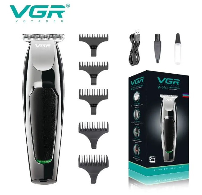 Професійний акумуляторний триммер для бороди та вусів VGR V-030 зі ...