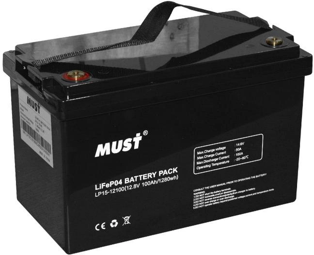 LiFePO4 аккумулятор Must LP15-12100 BT (4S 12V/100Ah Dis/Ch: 100A/100A ...