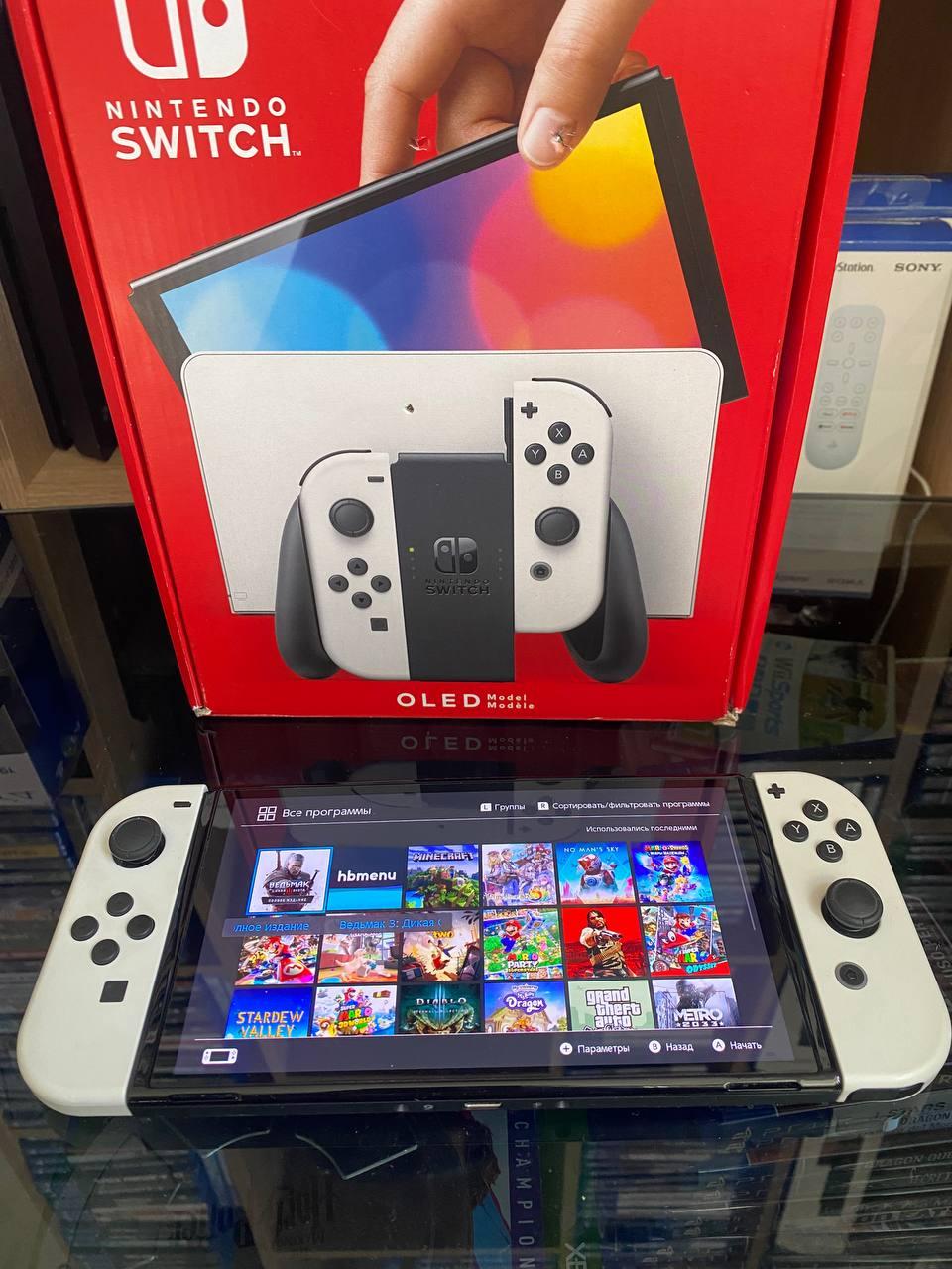 Nintendo Switch Oled + 10 игр (чипована), гарантія Портативна приставка ігрова консоль Нінтендо ...