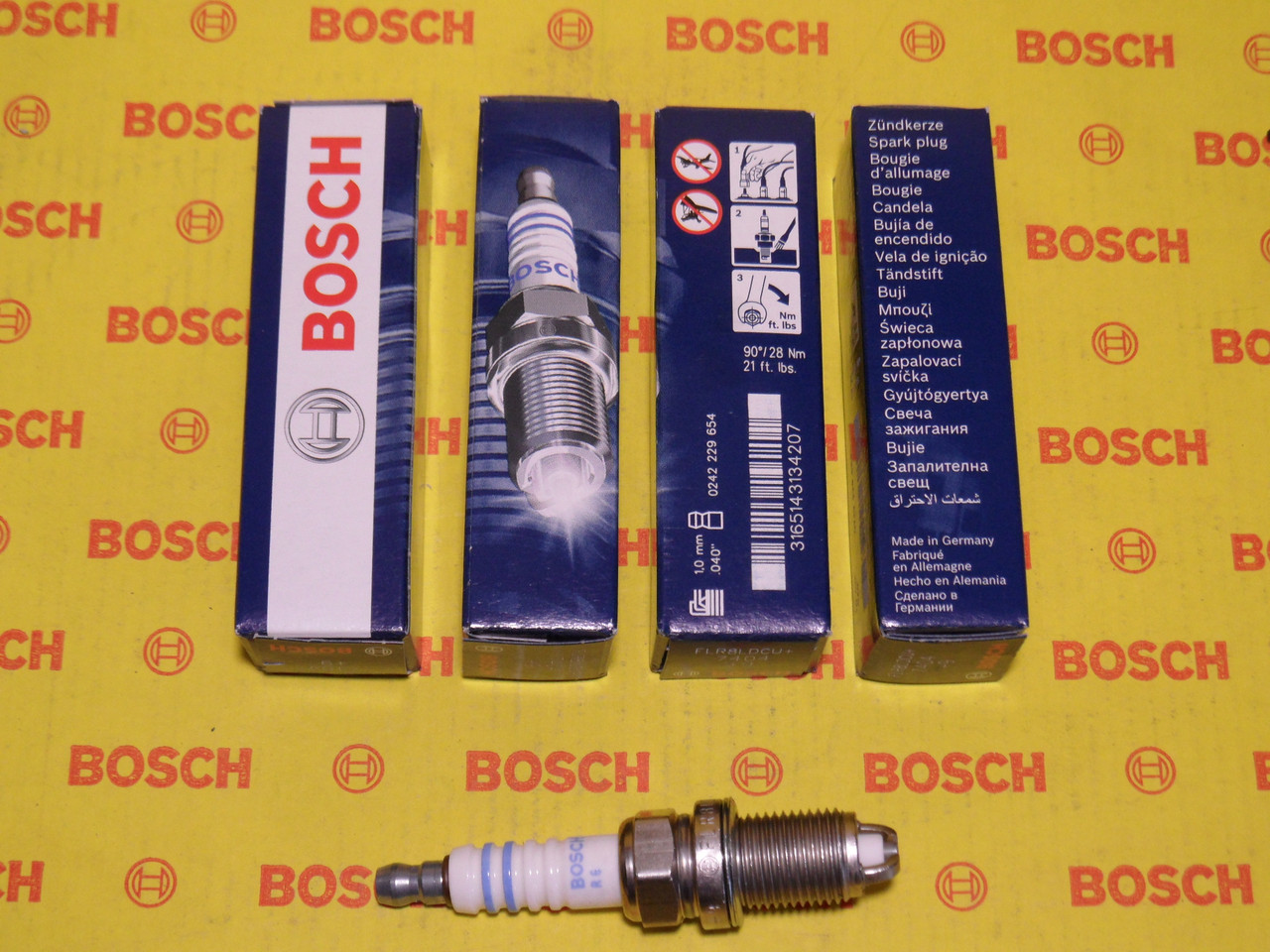 Свечи зажигания BOSCH, FLR8LDCU+, +9, 1.0, Super +, 0242229654, 0 242 ...