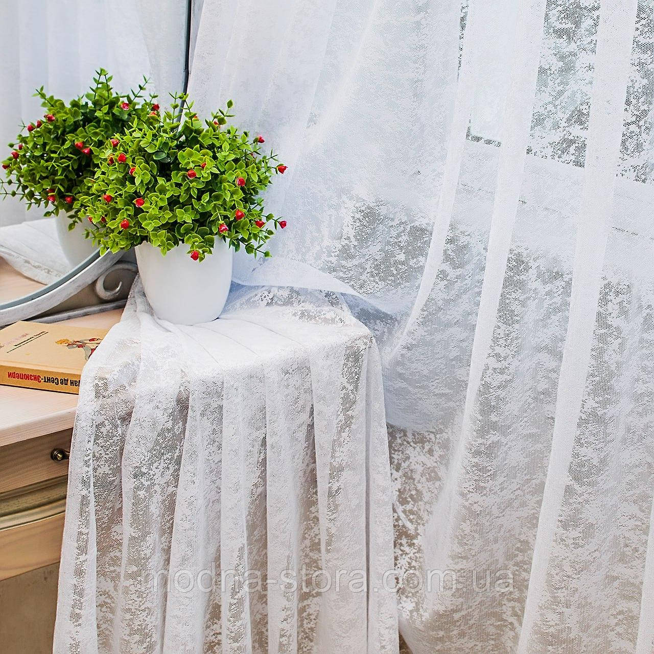 Білий тюль мармур жаккард Тюль білого кольору в спальню зал вітальню продаж ціна у Одесі