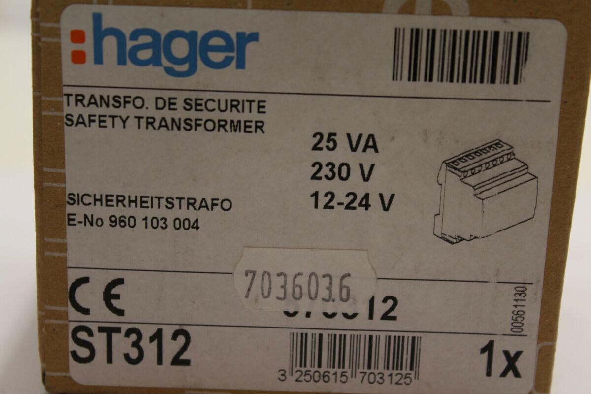 Трансформатор на din-рейку 220В/24В/12В 25ВА ST312 Hager: продаж, ціна ...