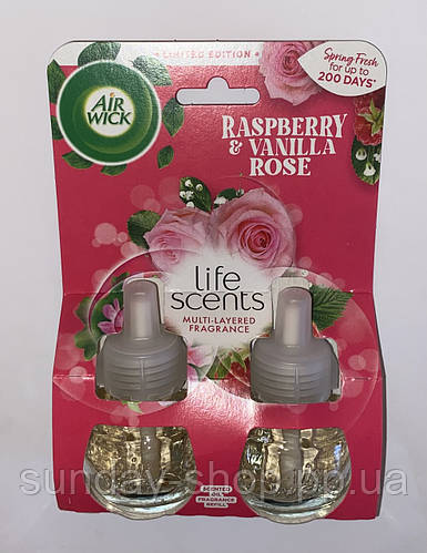 Электрический освежитель воздуха Air Wick Raspberry & Vanilla Rose 2 шт ...