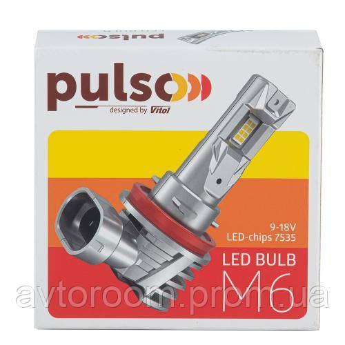 Лампи PULSO M6-H8/Н9/Н11/Н16/LED-chips 7535/9-18v/2x28w/6000Lm/6500K ...