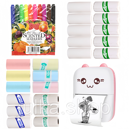 Міні принтер для фото з телефону дитячий термопринтер фотопринтер ...