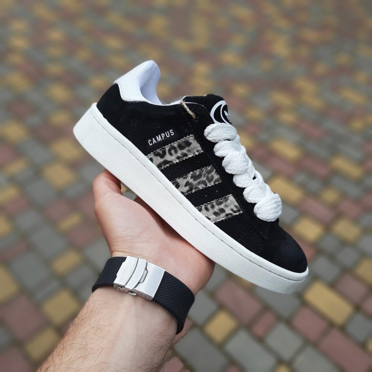Adidas Campus 00s Black Leopard Черные женские кроссовки. Модные ...