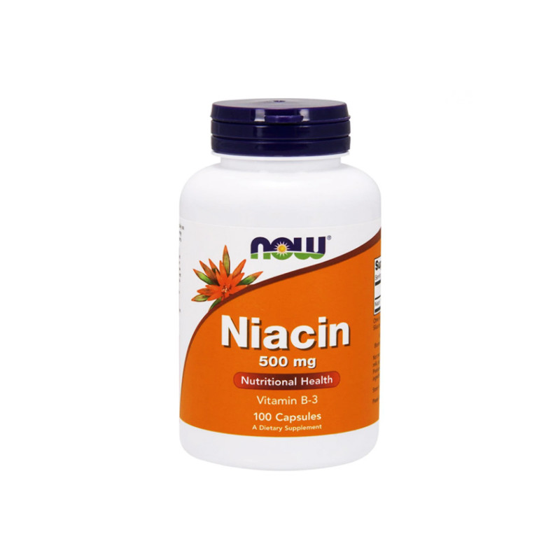 Ниацин NOW Foods, 500 мг, 100 капсул, витамин B3, никотиновая кислота ...