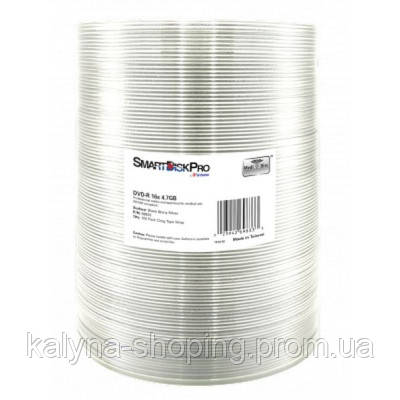 Диск DVD SmartDisk PRO DVD-R 4.7GB 16X MATT SILVER Wrap, 100шт 69833 ...