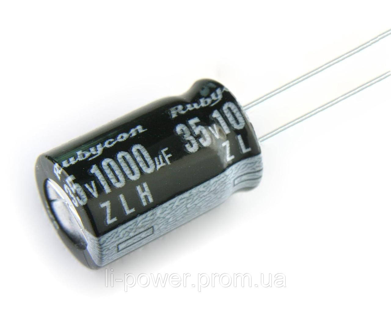 Конденсатор Электролитический RUBYCON Серии ZLH 1000uF 35V (Low Impendance, LowESR) — Купить на ...