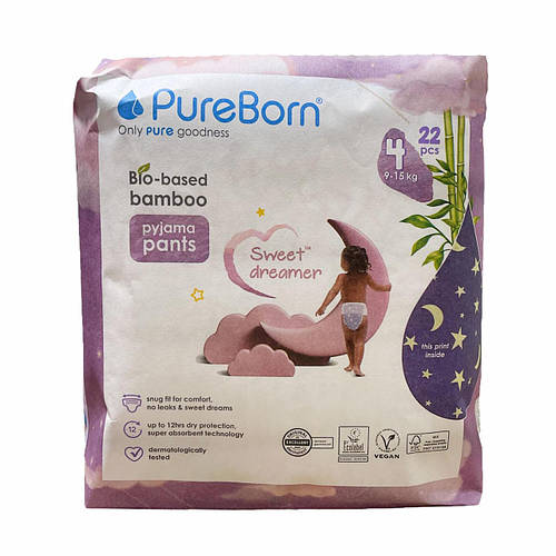Нічні підгузки - трусики Pure Born розмір 4 (9-15 кг), 22 шт (ID ...