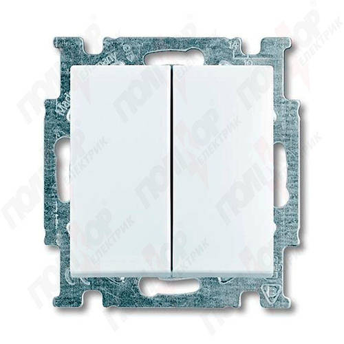 Вимикач 2-х клавішний білий ABB BASIC 55 (ID#2194865792), ціна: 120 ...