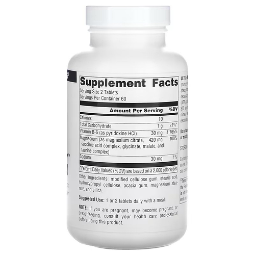 Комплекс магний + В6 Ultra-Mag, 120 таблеток Source Naturals (ID ...