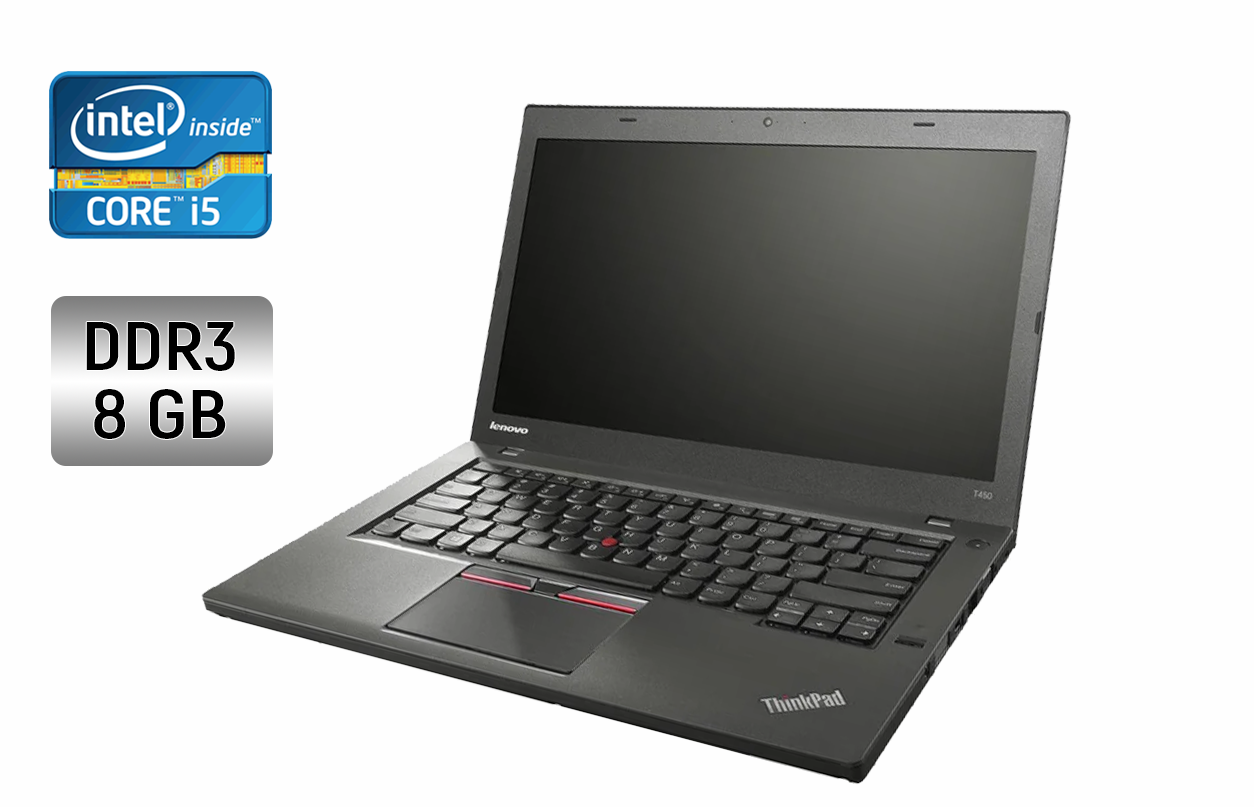 Ультрабук Lenovo ThinkPad T450/ 14" (1600x900)/ Core i5-5300U/ 8 GB RAM ...