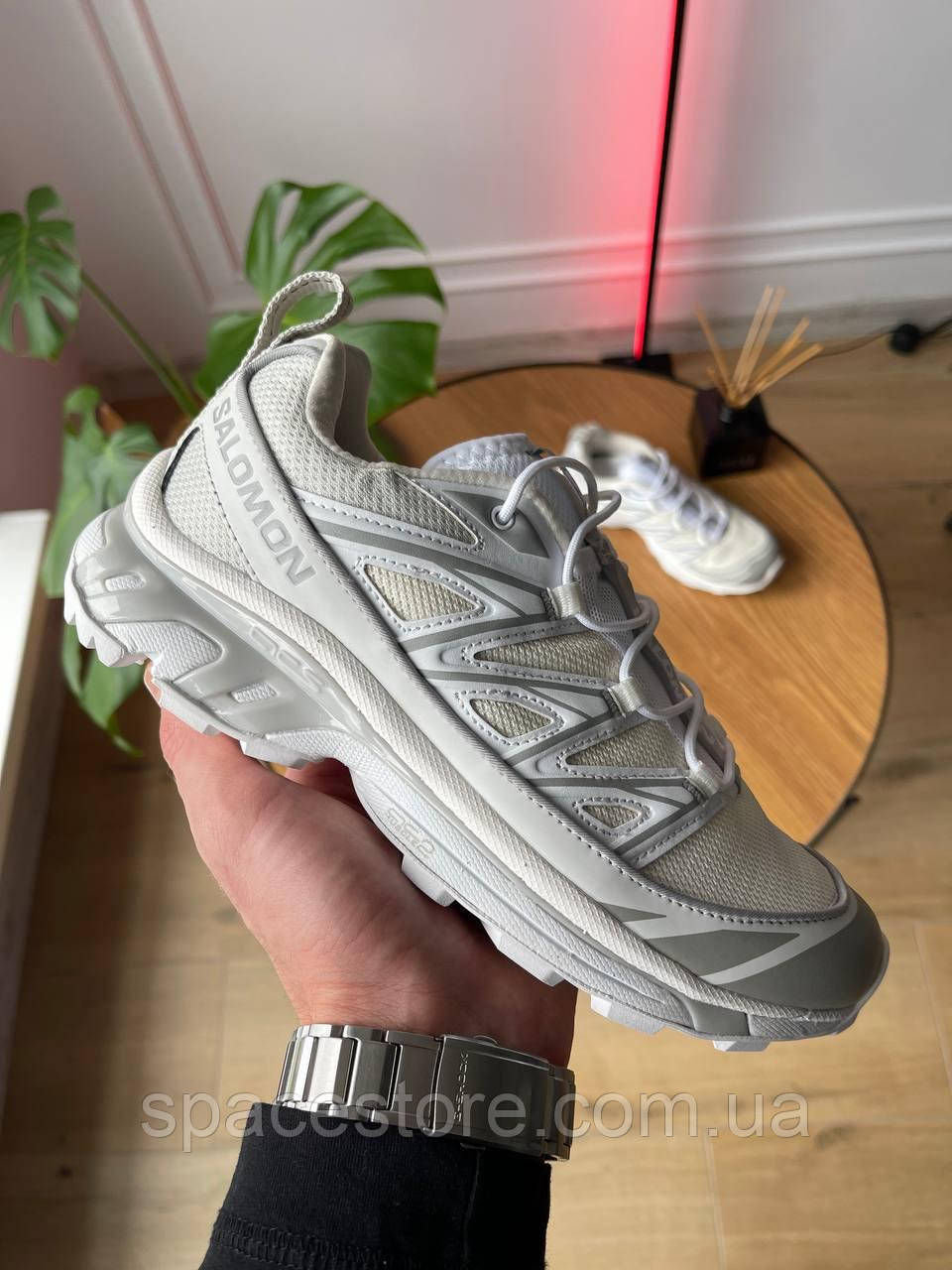 Женские кроссовки Salomon XT-6 White Grey текстиль спортивные соломон ...