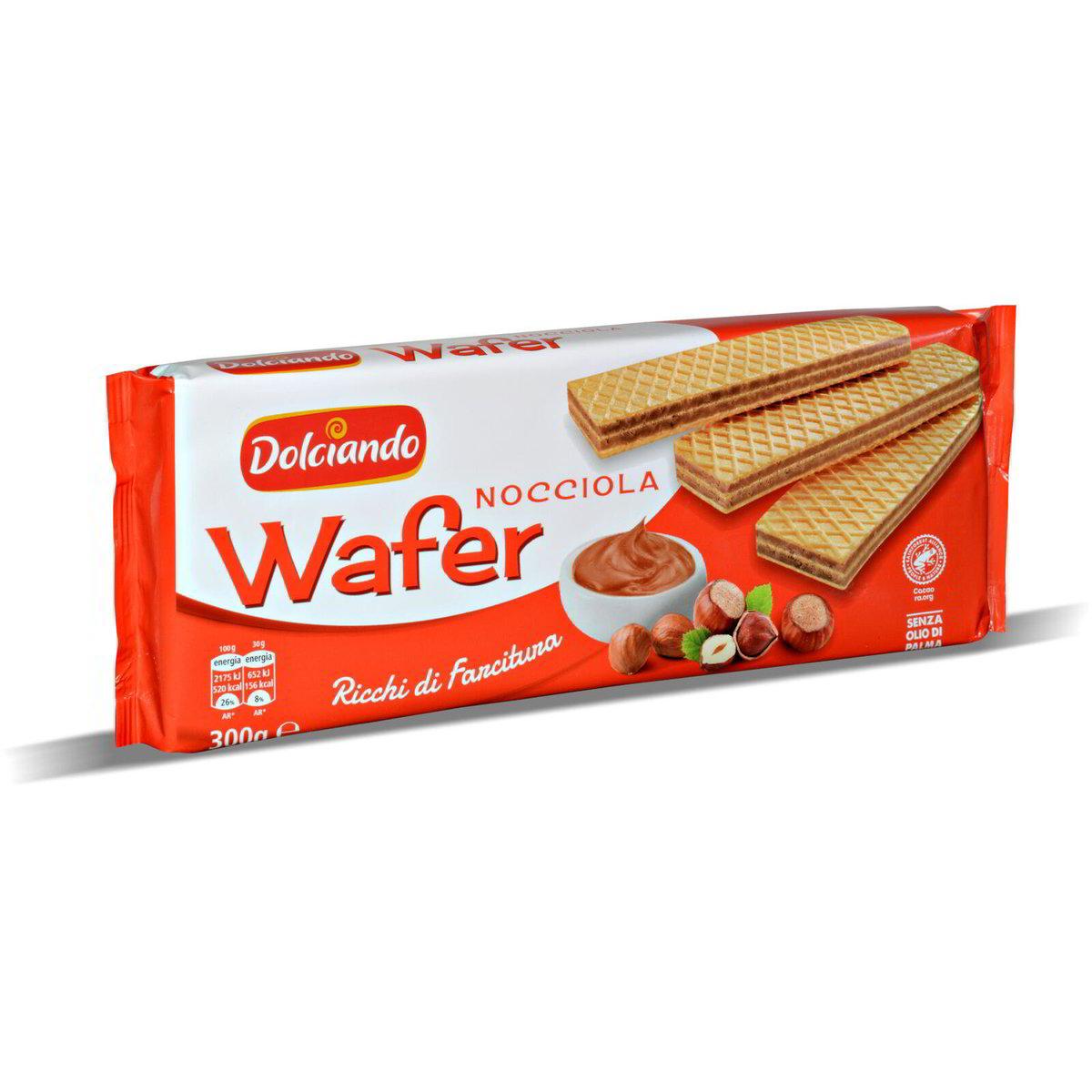 Итальянские вафли Dolciando с ореховой начинкой 300 г без пальмового ...