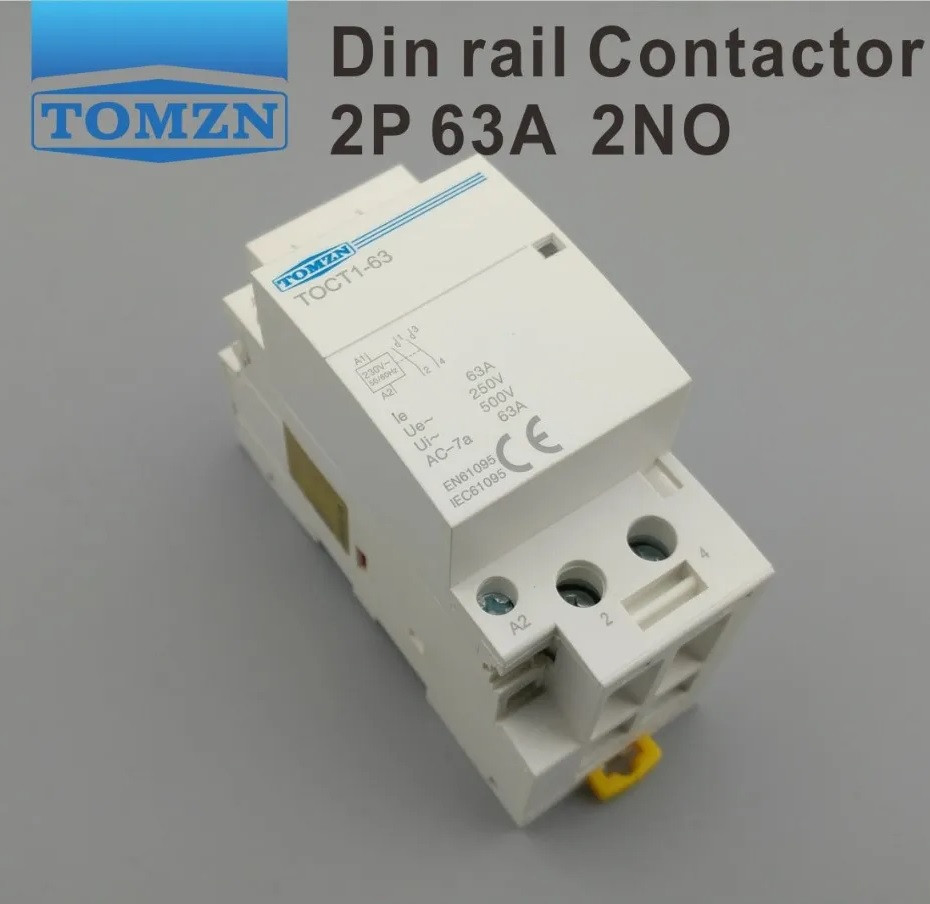 Контактор 2P 63А 2NO 230 В, модульный. TOMZN Магнитный пускатель. (ID#2197649328), цена: 574 ...