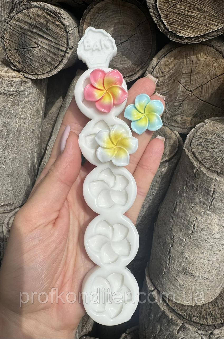 Ексклюзив Силіконовий молд для шоколаду та ін Квіти плюмерії по 3см продаж ціна у