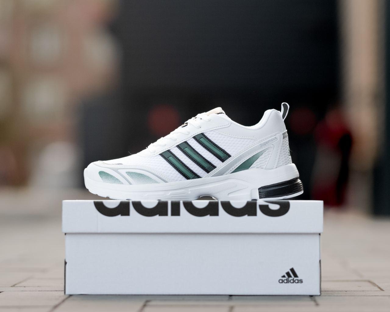 Кроссовки мужские Adidas Supernova White Green/мужские кроссовки Адидас ...