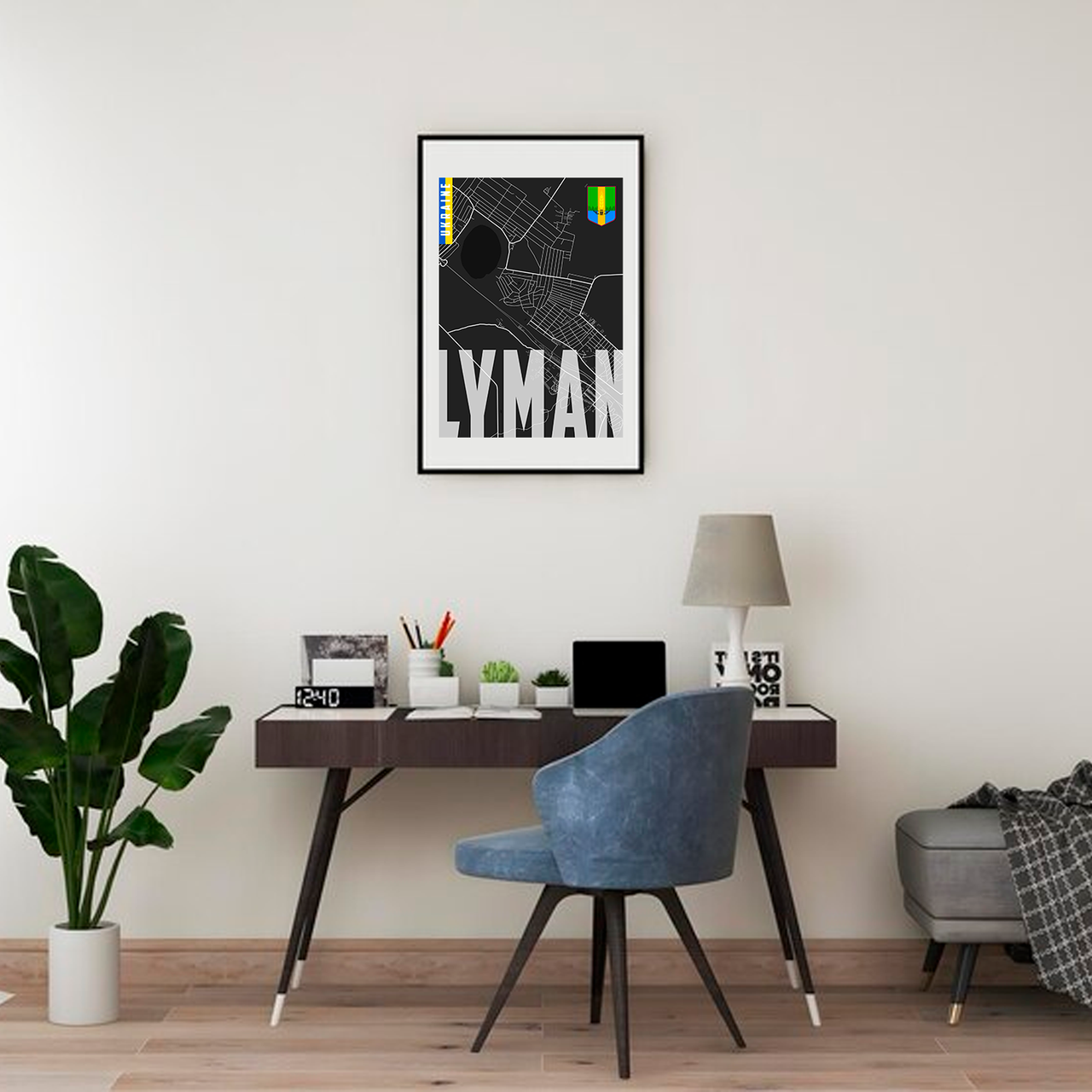 Плакат-постер на стену с патриотическим принтом "Карта города Лиман ...