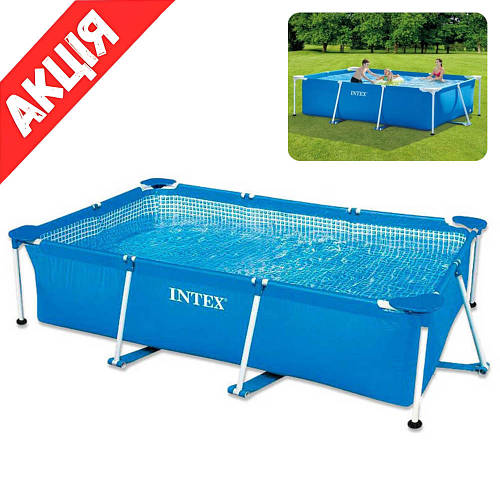 Басейн каркасний прямокутний 300х200х65см Intex 28284 Збірний Сімейний ...