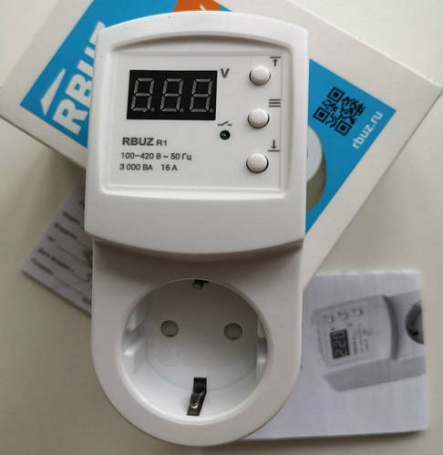 Стабилизатор для розетки ZUBR 16A /3000вт, Защита от перенапряжения ...