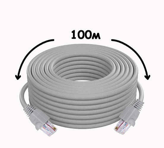 Интернет кабель 100 м Высокоскоростной сетевой Патч корд LAN кабель для ...