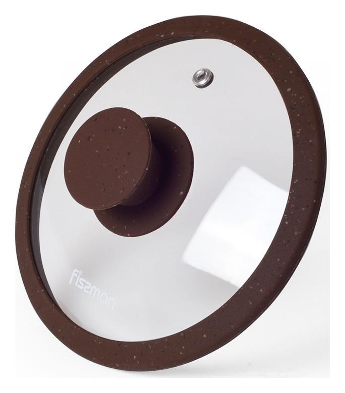 Крышка стеклянная Fissman ARCADES Ø20см с силиконовым ободом (темно ...