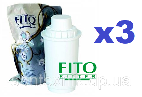 Комплект сменных картриджей Fito Filter (Фито Фильтр) К-15 (3шт.) для фильтров кувшинов Аквафор ...