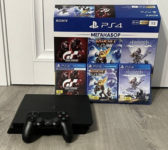 Игровая приставка Sony Playstation 4 Slim 1Tb + 3 игры (Gran Turismo ...