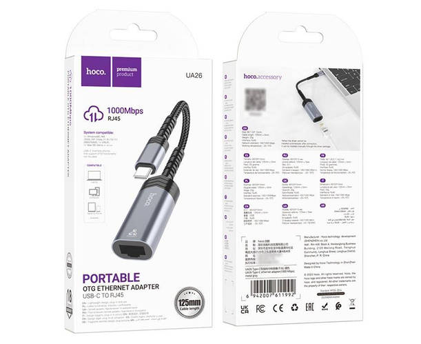 Адаптер Hoco Ua26 1000 Mbps Type C To Rj45 серый Id 2208182429 цена