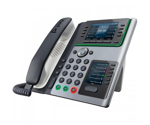 Poly SIP-телефон Edge E450, Bluetooth 5, WiFi AC, 2x USB, PoE, сірий ...