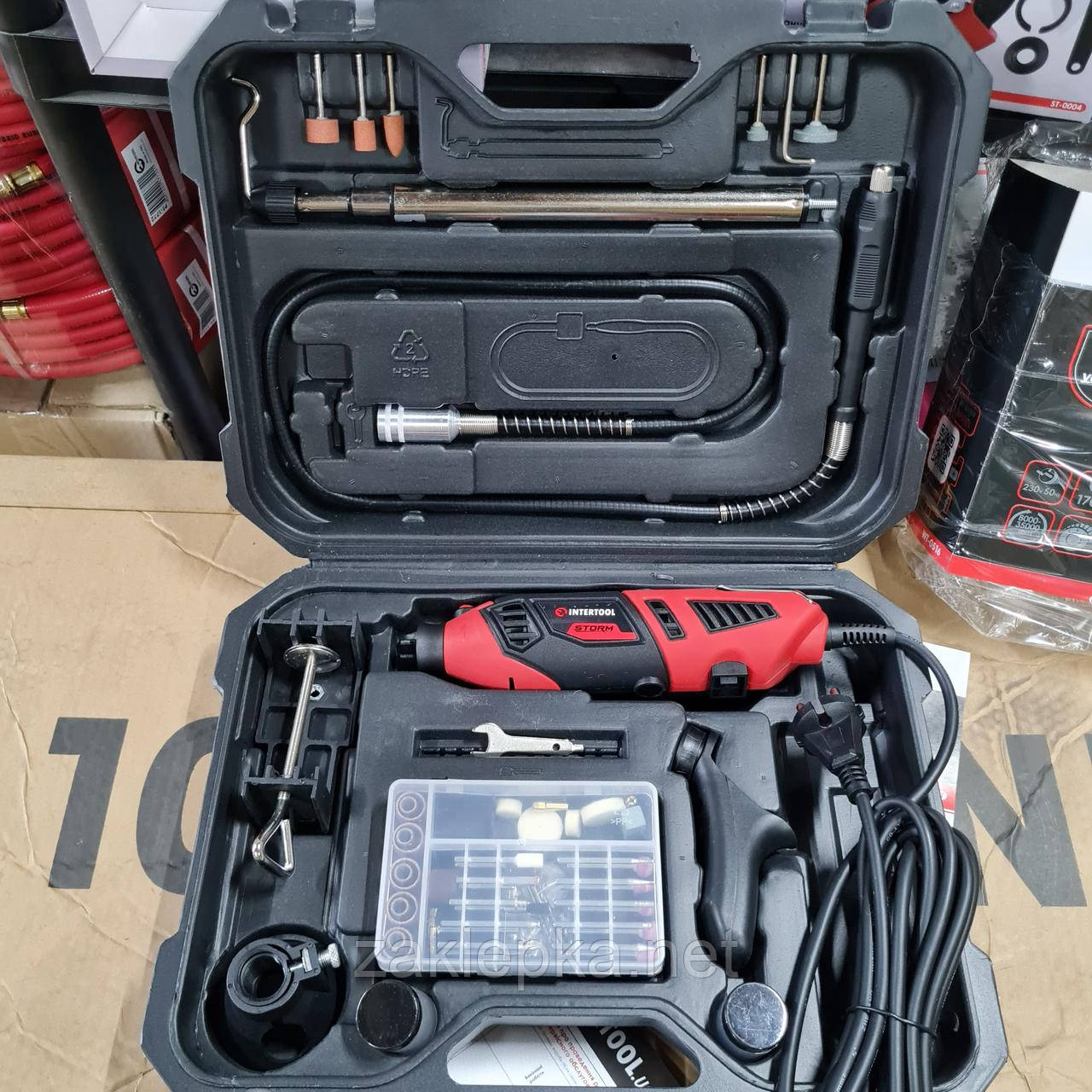 Шлифмашина прямая (гравер), 170 Вт, 8000-35000 об/мин, 120 ед, INTERTOOL WT-0516 (ID#476574950 ...