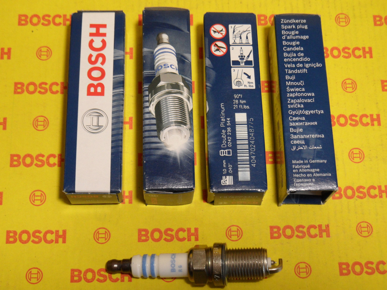 Свечи зажигания BOSCH, FR7KPPU+, +38, 1.0, Super +, 0242236544, 0 242 ...