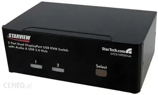 Комутатор консолей (KVM) StarTech.com 2 Port Dual DisplayPort USB KVM Switch with Audio & USB 2. ...